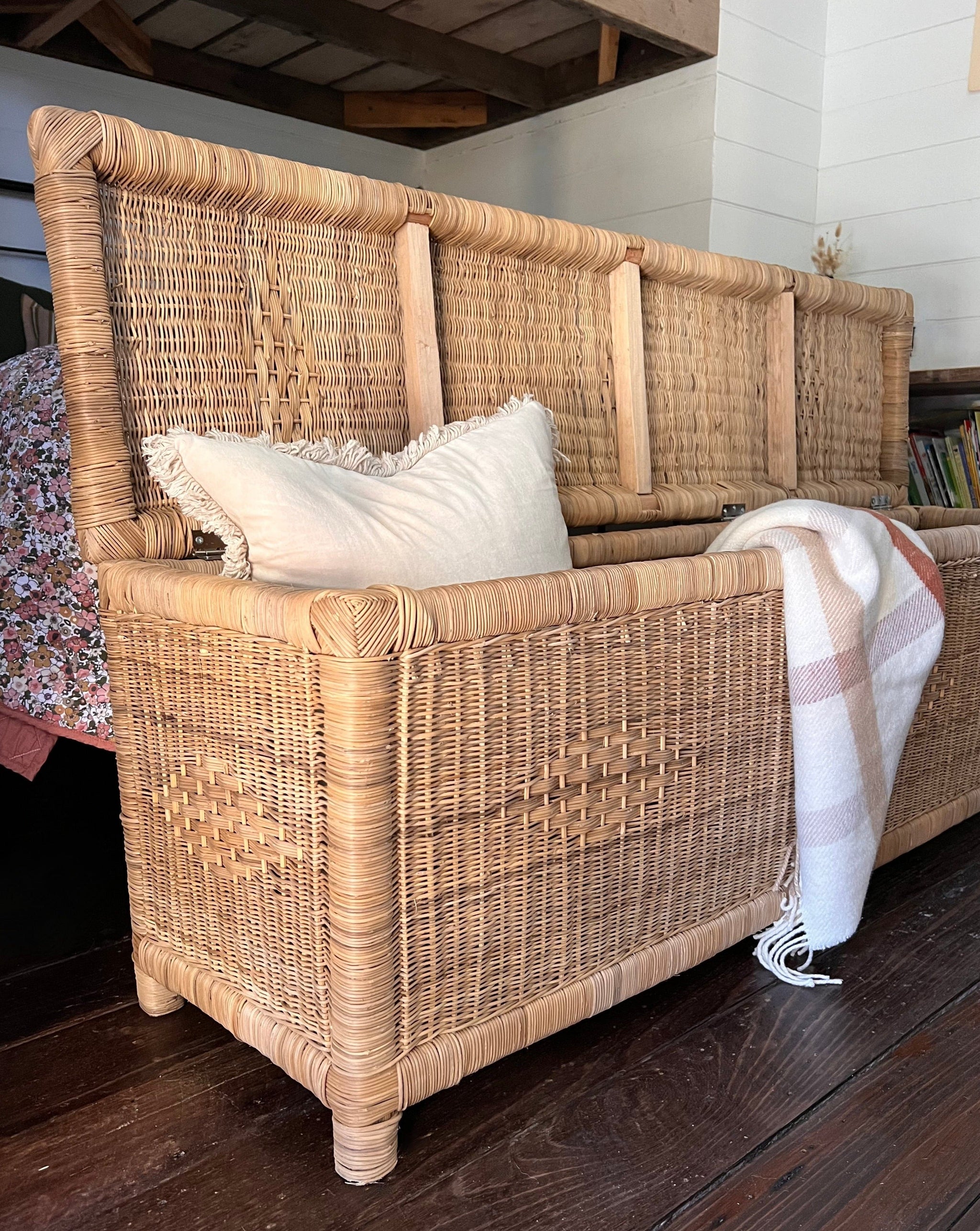 Classic Woven Cane Blanket Storage Box | Retreat Collection