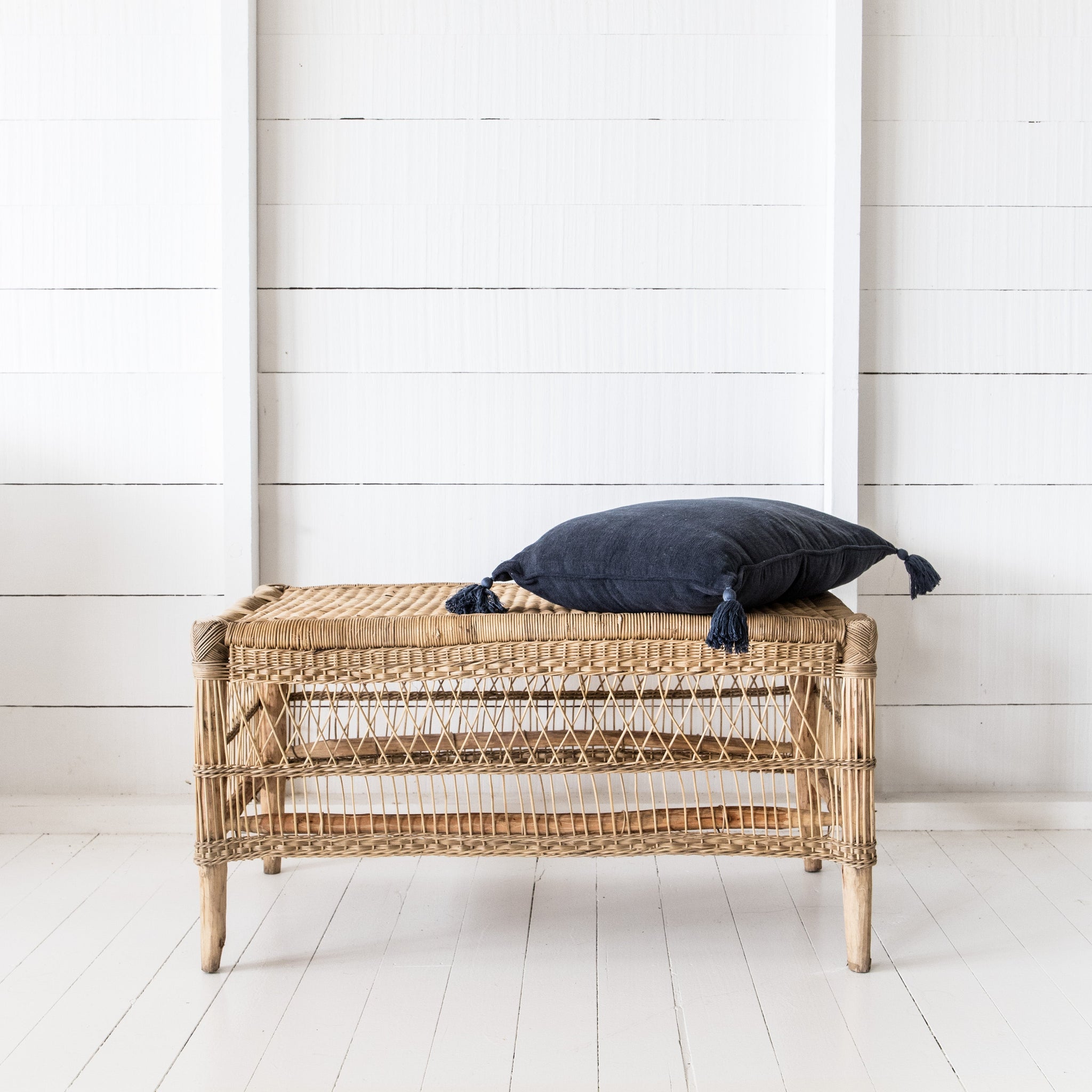 Traditional Open-Weave Coffee Table/Bench l Retreat Collection